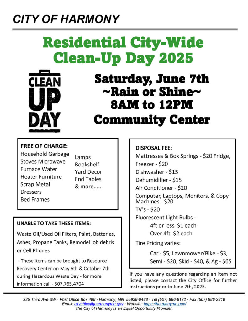 Residential Clean-Up Day June 7th